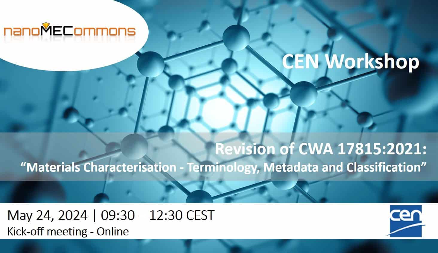 NanoMECommons CEN Workshop 2024